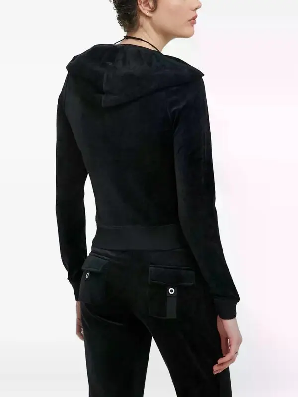 Juicy Couture Embroidered Logo Zip-up Hoodie - Black