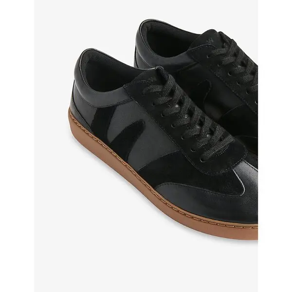 Whistles Leather And Suede Low Top Trainers - Black