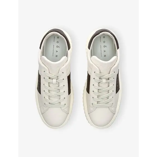 Hogan H-stripe Leather Trainers - Bone/comb