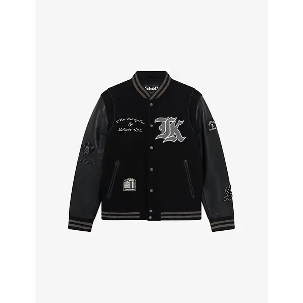 The Kooples Leather Varsity Jacket
