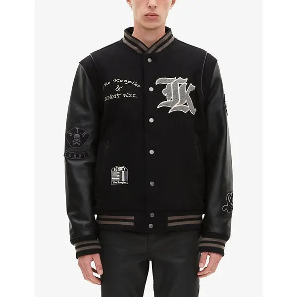 The Kooples Leather Varsity Jacket