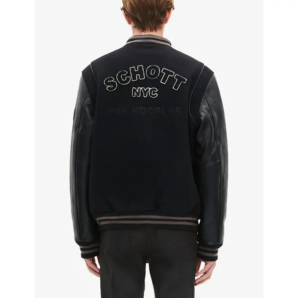 The Kooples Leather Varsity Jacket