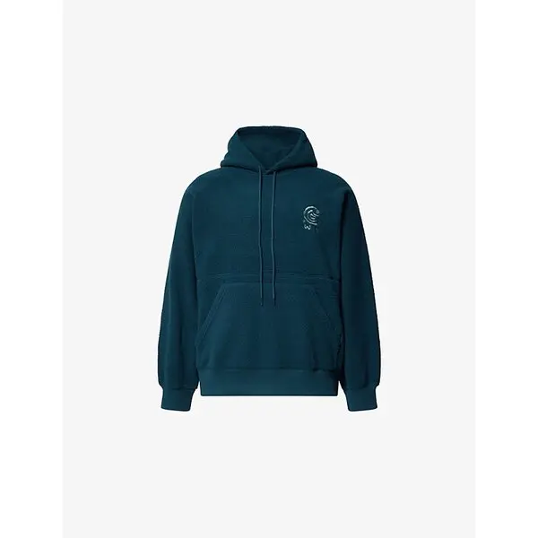 Carhartt Work In Progress Helix Relaxed-fit Fleece Hoodie - Deep Lagoon Silver Pine
