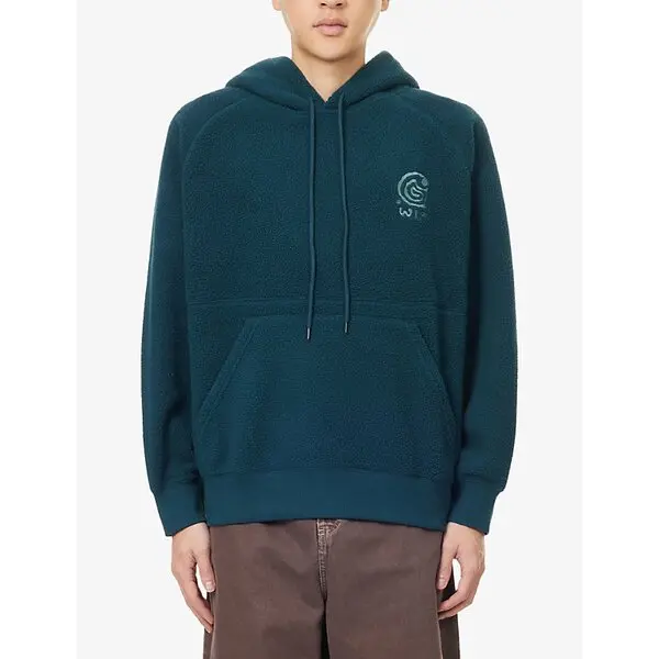 Carhartt Work In Progress Helix Relaxed-fit Fleece Hoodie - Deep Lagoon Silver Pine