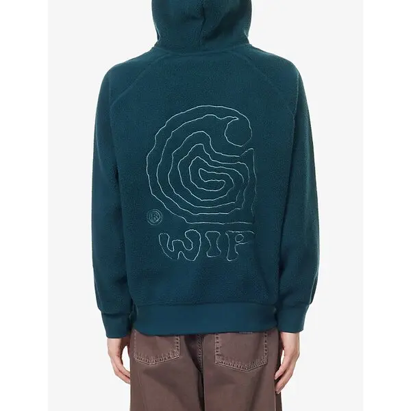 Carhartt Work In Progress Helix Relaxed-fit Fleece Hoodie - Deep Lagoon Silver Pine