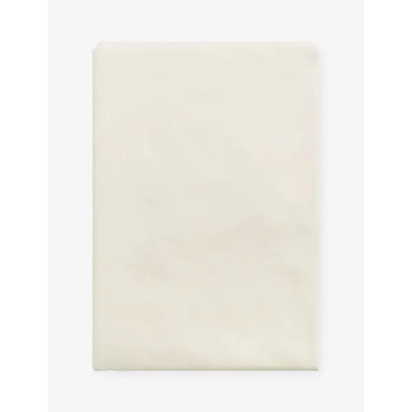TEKLA Percale Double Fitted Cotton Sheet - Winter White