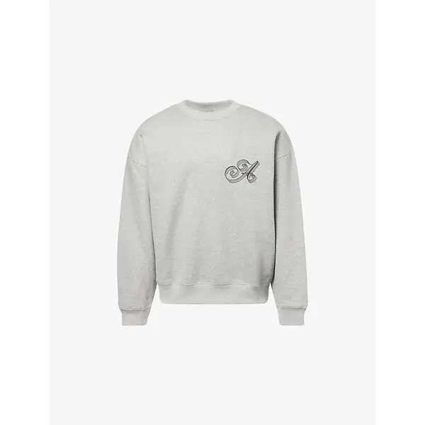 AWAKE NY Script Crewneck Cotton-jersey Sweatshirt