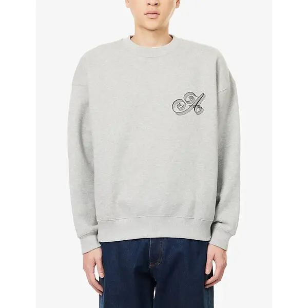 AWAKE NY Script Crewneck Cotton-jersey Sweatshirt