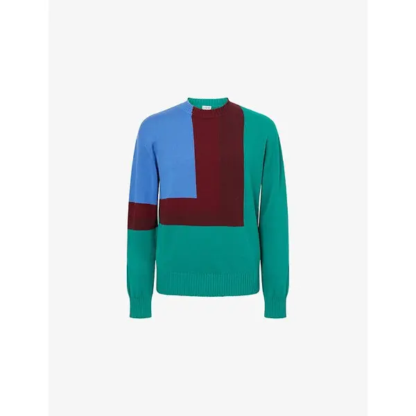 Loewe Crewneck Color-block Wool Sweater