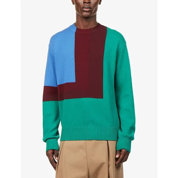 Loewe Crewneck Color-block Wool Sweater