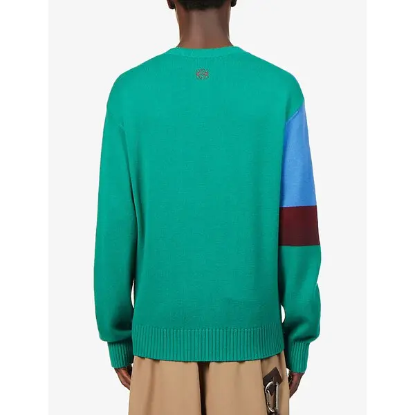 Loewe Crewneck Color-block Wool Sweater