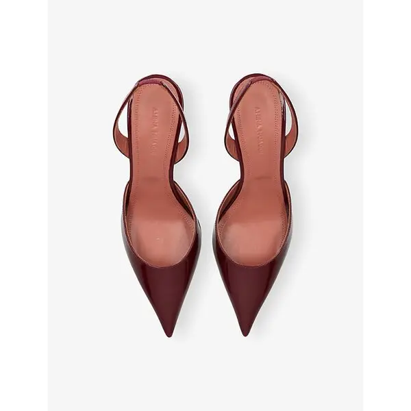 Amina Muaddi Sofia 60 Patent-leather Slingbacks