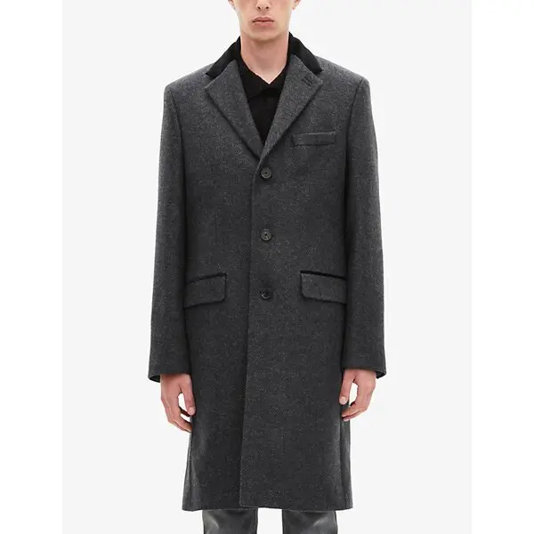 The Kooples Notched-collar Single-breasted Wool Coat