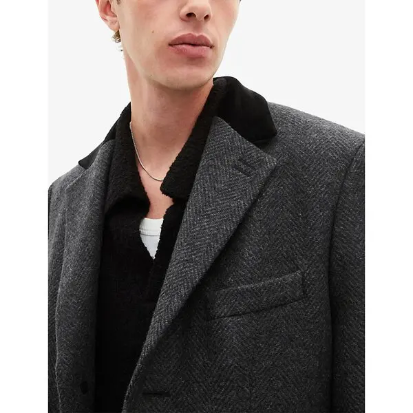 The Kooples Notched-collar Single-breasted Wool Coat