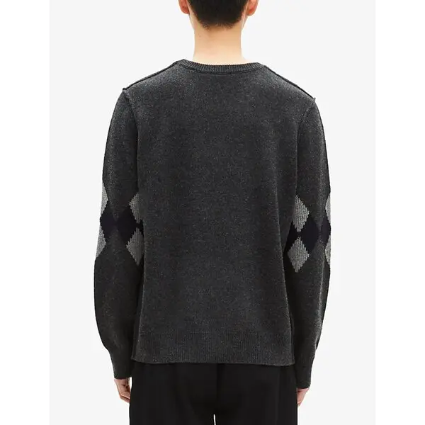 The Kooples Diamond-pattern Knitted Wool Jumper