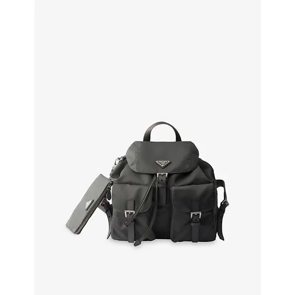 Prada Re-nylon Medium Woven Backpack - Grey