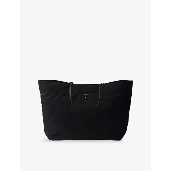 Prada Large Re-nylon Woven Tote Bag - Black