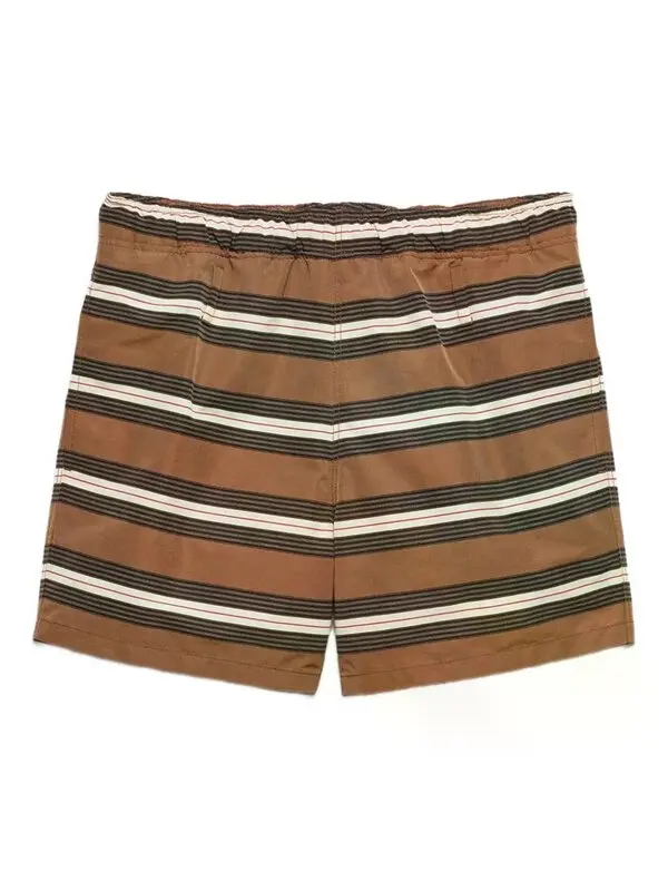 Prada Striped Swim Trunks - Brown