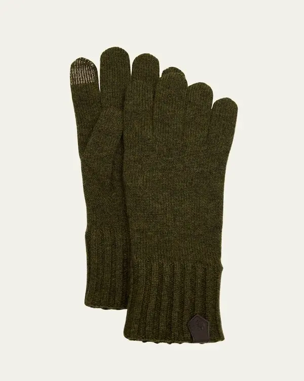 Loro Piana English Cashmere Fisherman Rib Gloves - 5a82 Cypre