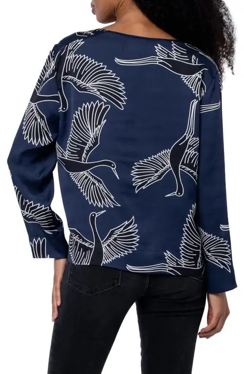 CIEBON Jones Bird Print V-neck Top