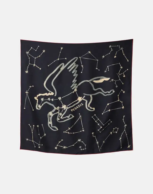 Lafayette 148 New York Constellation Print Silk Square Scarf - Ink Multi