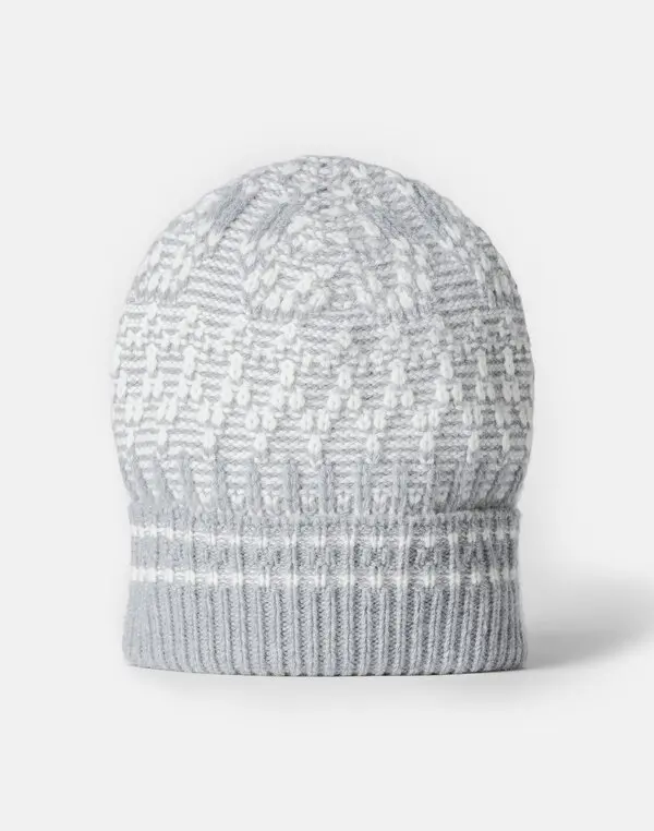 Lafayette 148 New York Merino Wool Cashmere Fair Isle Beanie - Nickel Multi