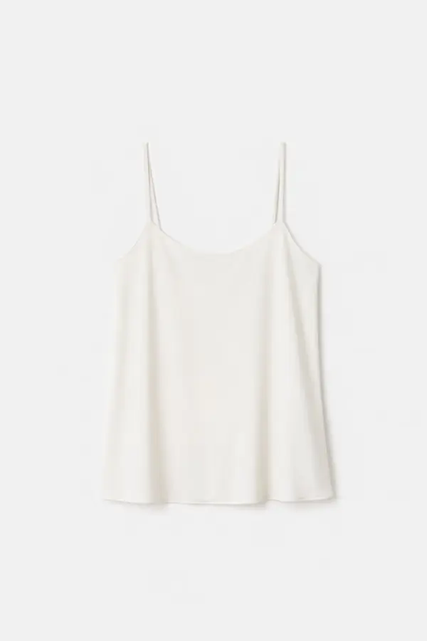 Lafayette 148 New York Satin Bias Cut Camisole - Cloud