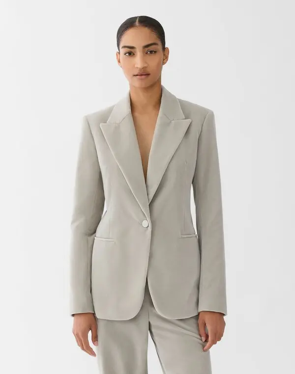 Lafayette 148 New York Cotton Velvet Tailored Blazer