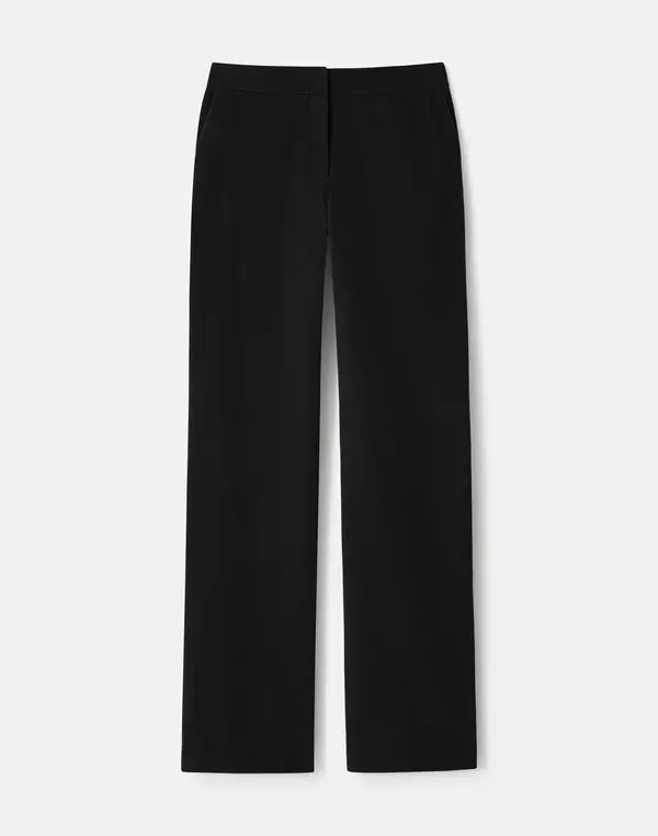 Lafayette 148 New York Cotton Velvet Straight Leg Pants - Black