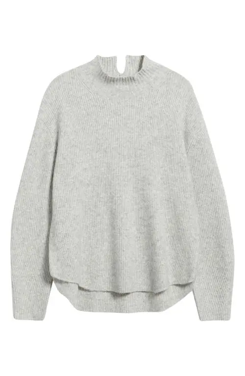 Caslon Shirttail Mock Neck Sweater - Grey Light Heather