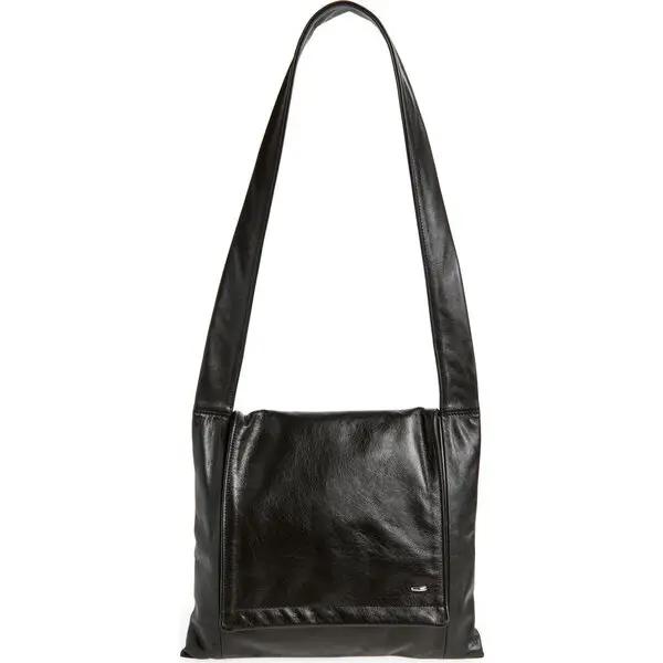Our Legacy Slim Leather Shoulder Bag - Malleable Black Bull Hide