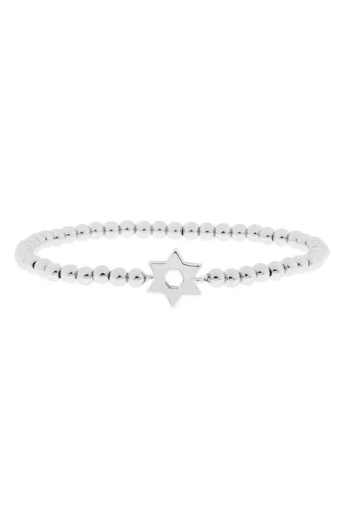 MARLYN SCHIFF Star Of David Stretch Bracelet - Silver