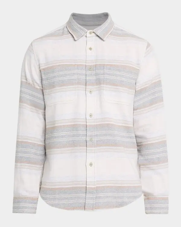 Rails Ivan Brushed Cotton Stripe Button-down Shirt - Lunar Rock Stripe