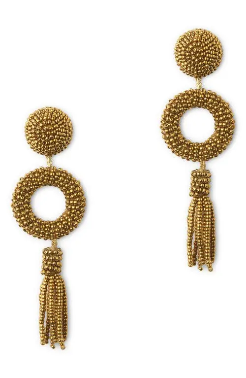 Deepa Gurnani Oliver Beaded Drop Earrings - Antique Gold