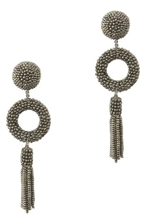 Deepa Gurnani Oliver Beaded Drop Earrings - Antique Gunmetal