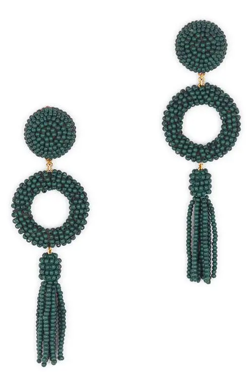 Deepa Gurnani Oliver Beaded Drop Earrings - Emerald