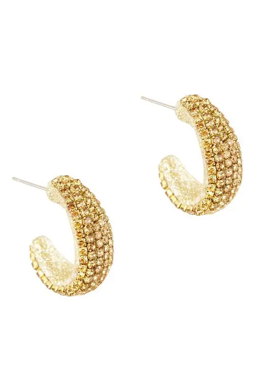 Deepa Gurnani Crystal Hoop Earrings - Gold
