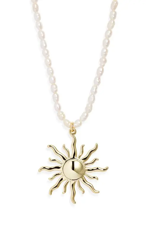 CHILD OF WILD Sun Rays Pearl Pendant Necklace - Gold