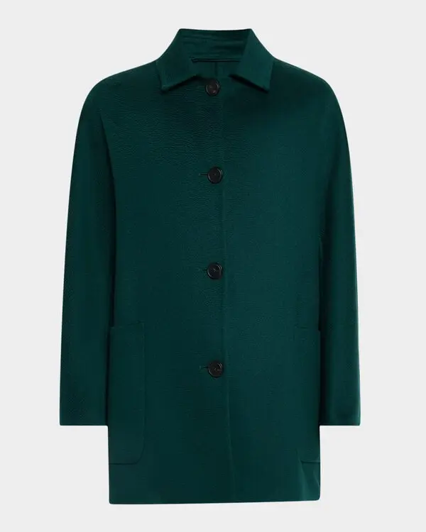 Max Mara Lembi Single-breasted Cashmere Coat - Green