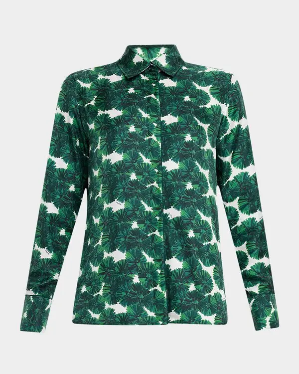 Max Mara Floral Silk Button-down Shirt