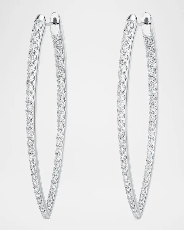 Memoire Imperial 18k Diamond Hoop Earrings - White Gold