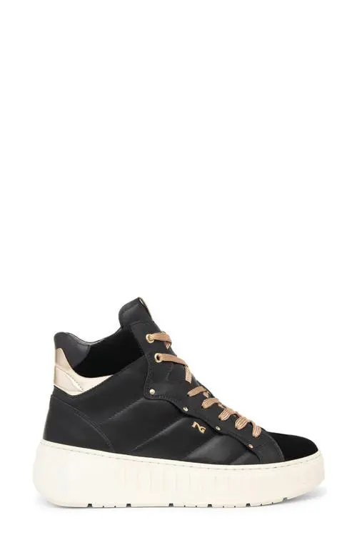 NEROGIARDINI Quilted High-top Sneakers - Black