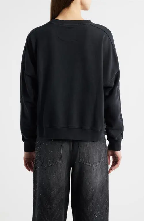 Hugo Boss Eland Embellished Cotton Graphic Sweatshirt
