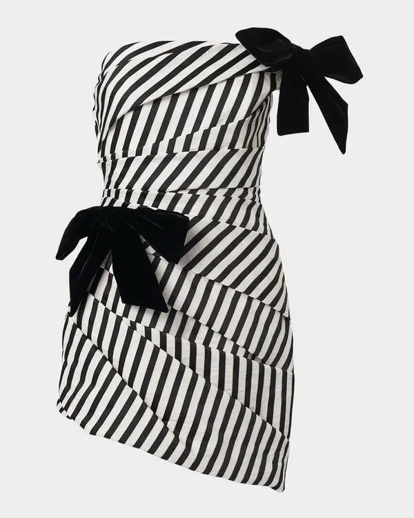 Carolina Herrera Strapless Mini Dress - Black/whit