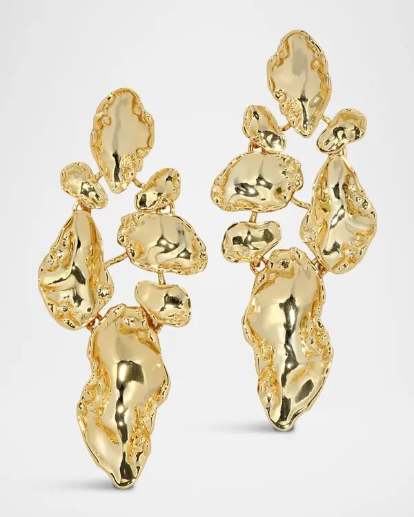 Alexis Bittar Brut Gold Mosaic Earrings - Yellow