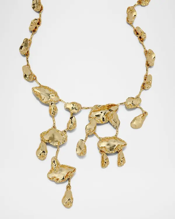 Alexis Bittar Brut Gold Mosaic Cascade Necklace - Yellow
