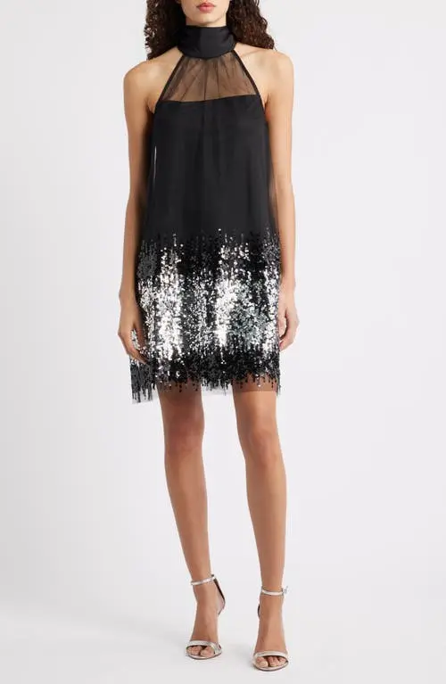 CECE DUPRAZ Ombré Sequin Mesh Dress