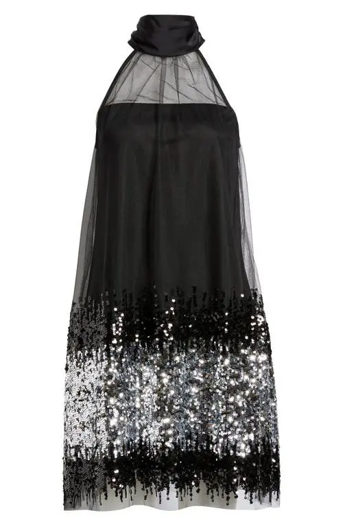 CECE DUPRAZ Ombré Sequin Mesh Dress