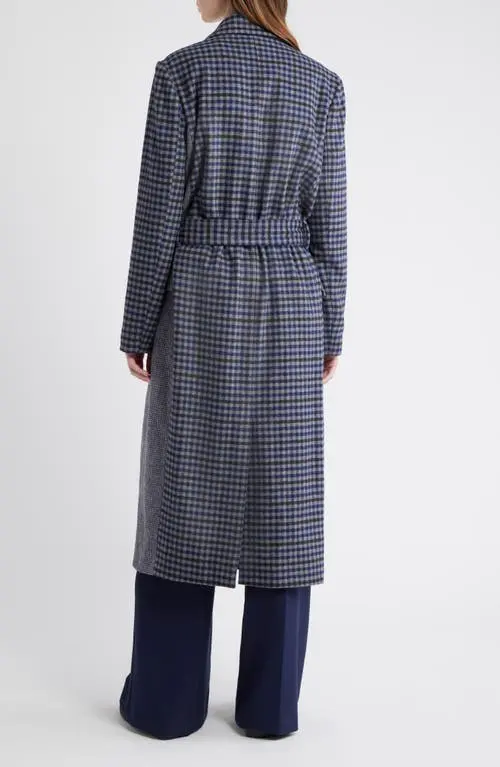 Dra Maggie Blockcheck Wool Blend Wrap Coat