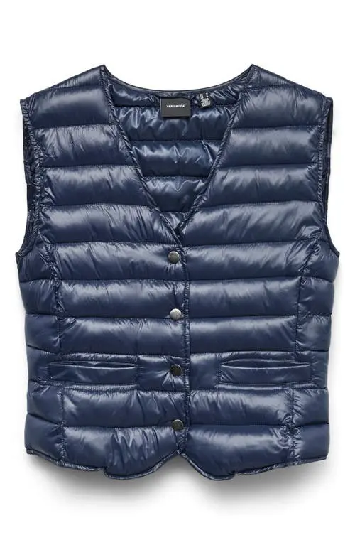Vero Moda Puffer Vest - Navy Blazer